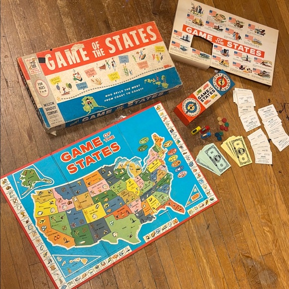 Milton Bradley | Games | 96s Vintage Milton Bradley Game Of The States ...